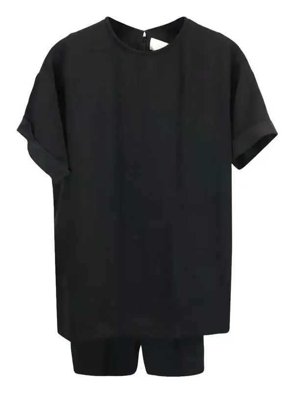Victoria Beckham Short-sleeve Playsuit - Black