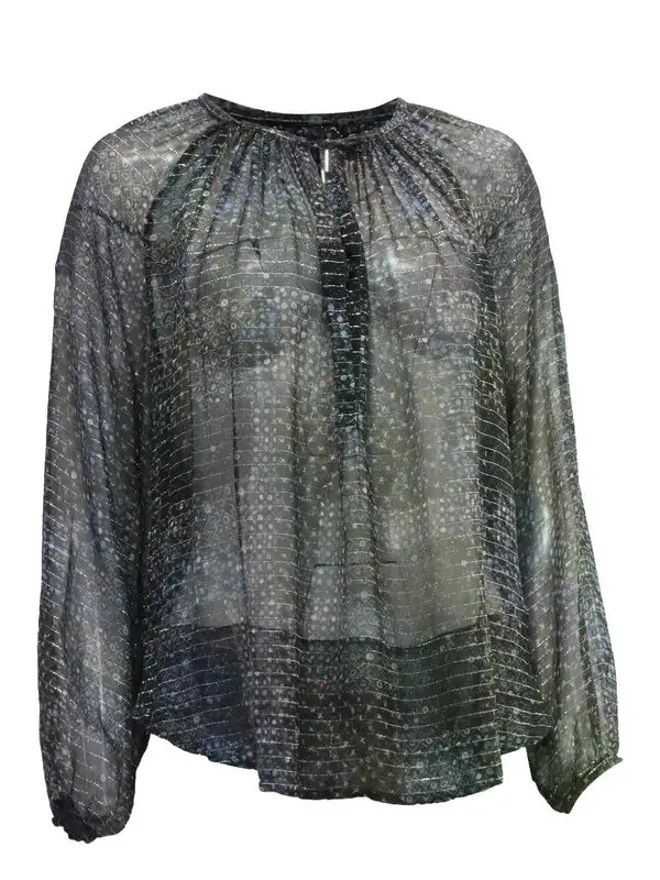 ISABEL MARANT VINTAGE Glitter-print Blouse - Black