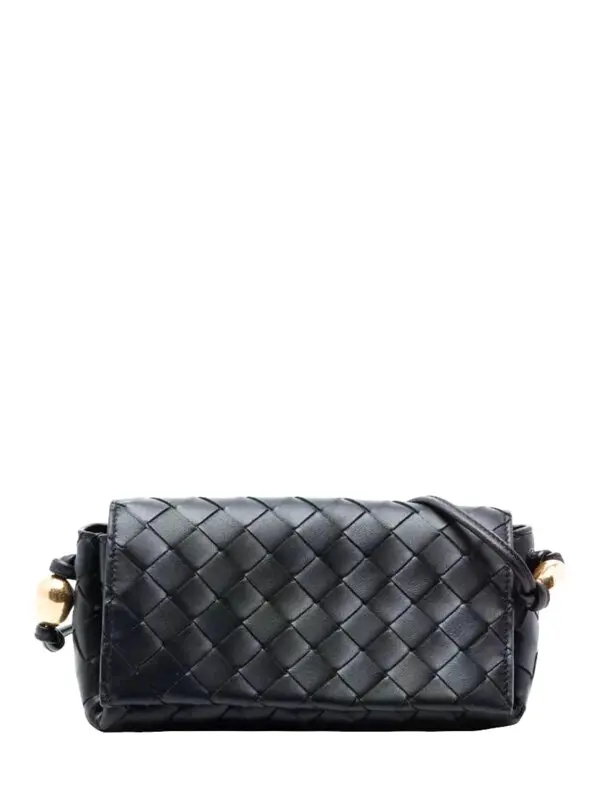 Bottega Veneta Nappa Intrecciato Pouch On Strap Crossbody Bag - Black