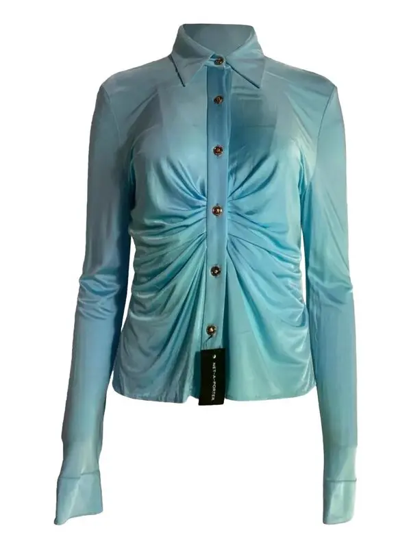 Versace Ruched Buttoned Shirt - Blue