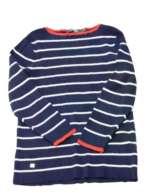 Ralph Lauren Ribbed-knit Striped Sweater - Blue