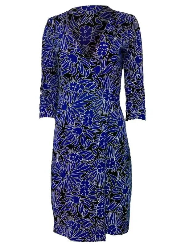 Diane Von Furstenberg Printed Wrap Dress - Blue