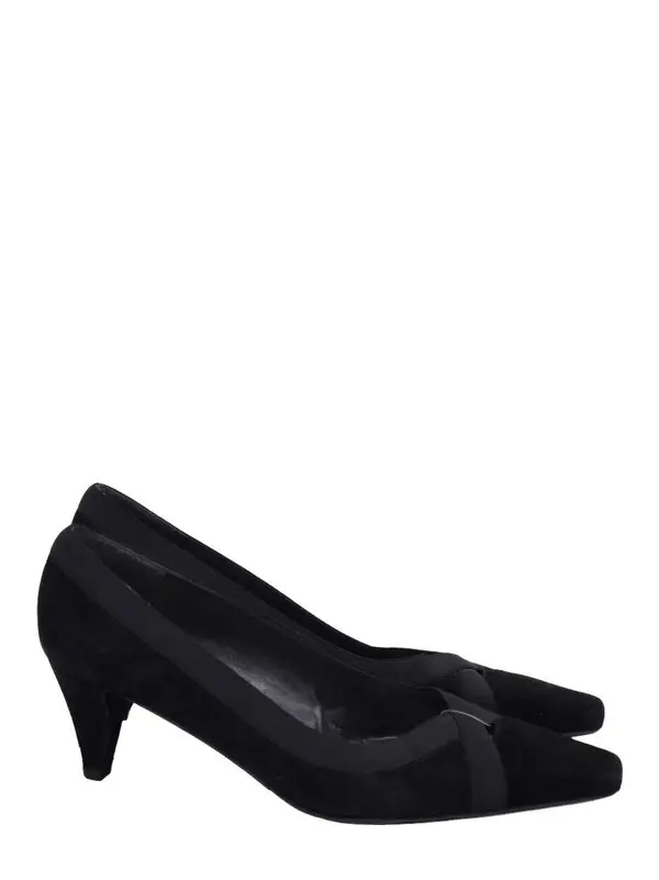STUART WEITZMAN Point-toe Suede Pumps - Black