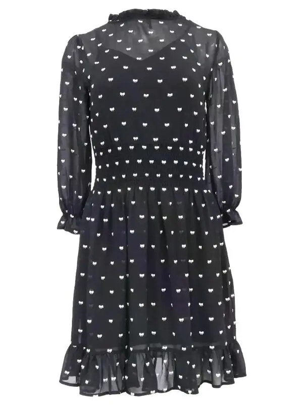 Maje Rythonoeud Bow-print Mini Dress - Black
