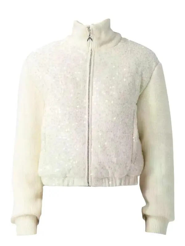 Patrizia Pepe Sequin Embellished Knitted Jacket - Neutrals