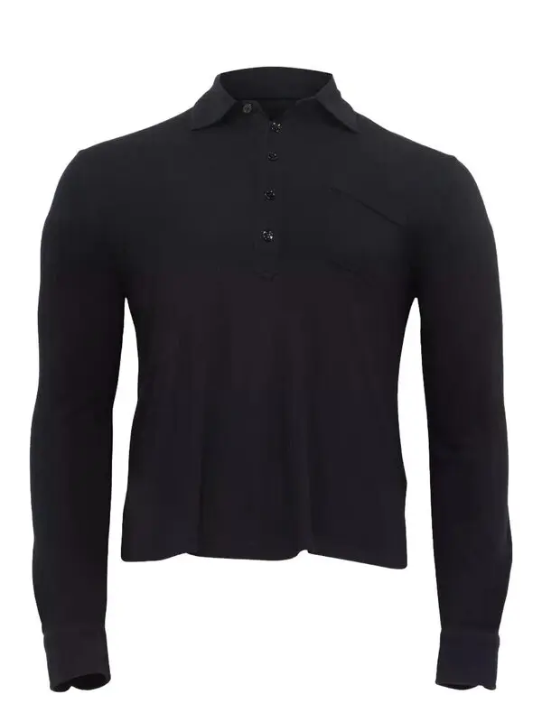 TOM FORD Long-sleeve Polo Shirt - Black