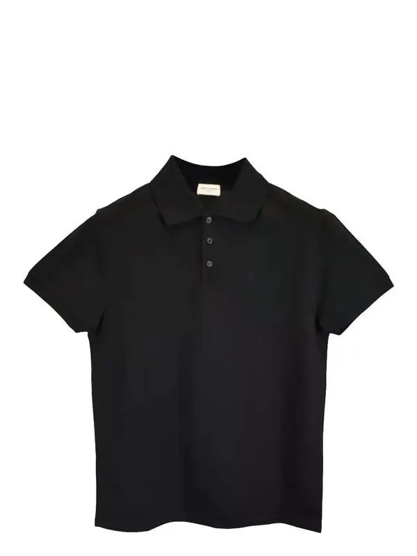 Saint Laurent Logo-embroidered Polo Shirt - Black