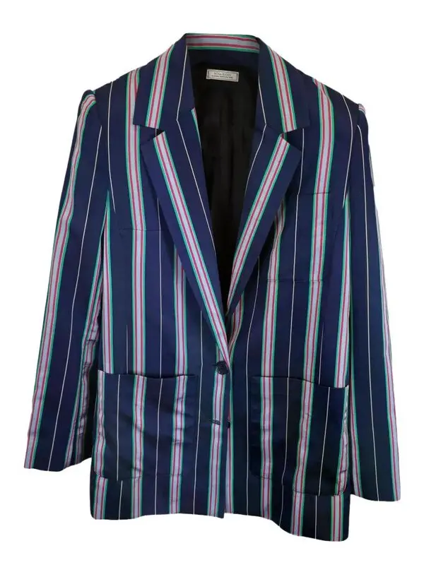 Nina Ricci Striped Single-breasted Blazer - Blue