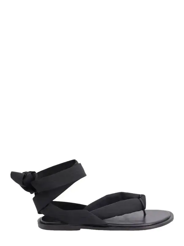 GANNI Puffy Wrap Sandals - Black