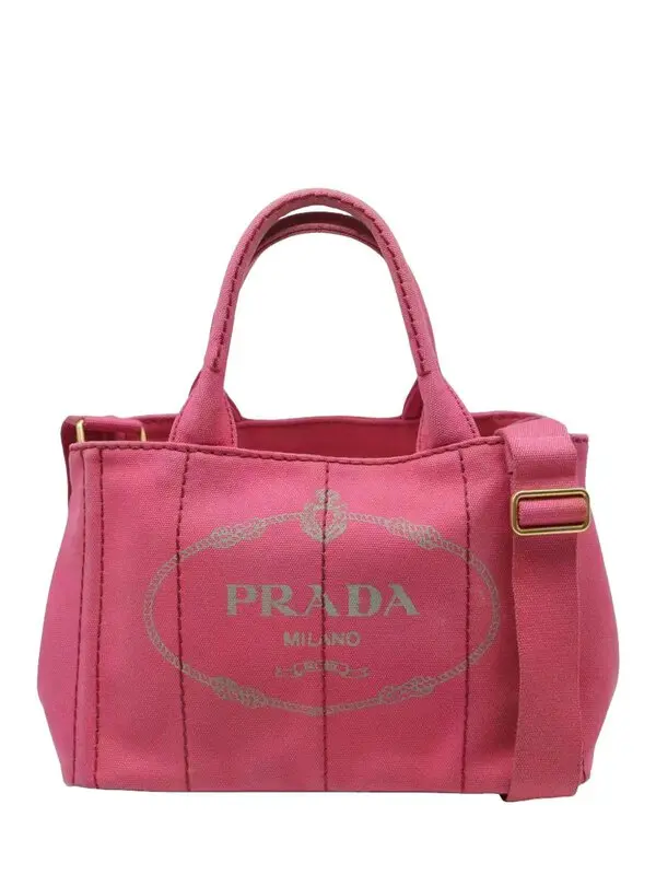 Prada Canapa Logo-print Canvas Tote Bag - Pink