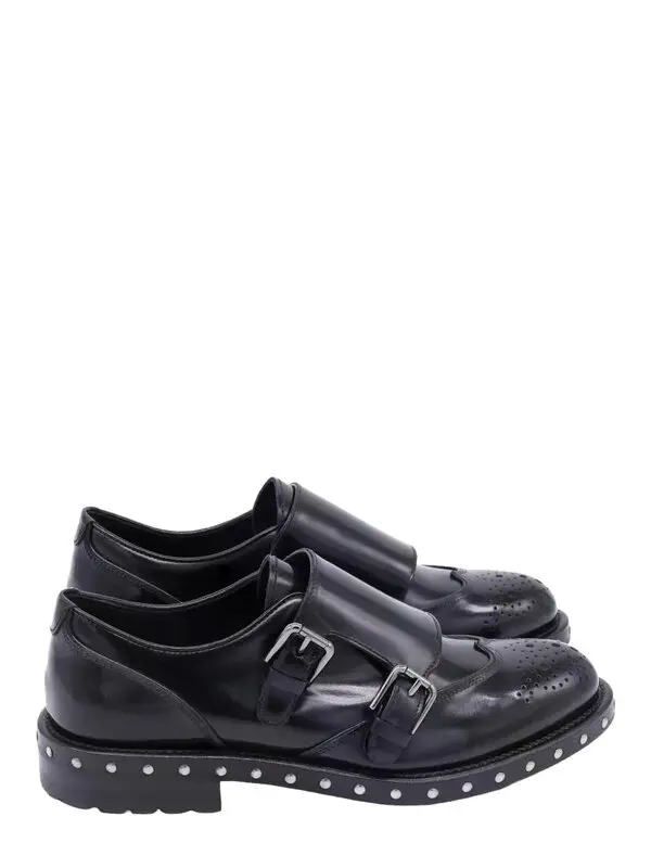 Dolce & Gabbana Studded Leather Monk Shoes - Black