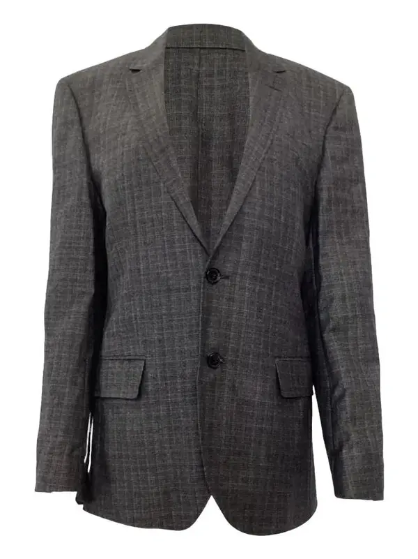 BOSS Checked Single-breasted Blazer - Grey