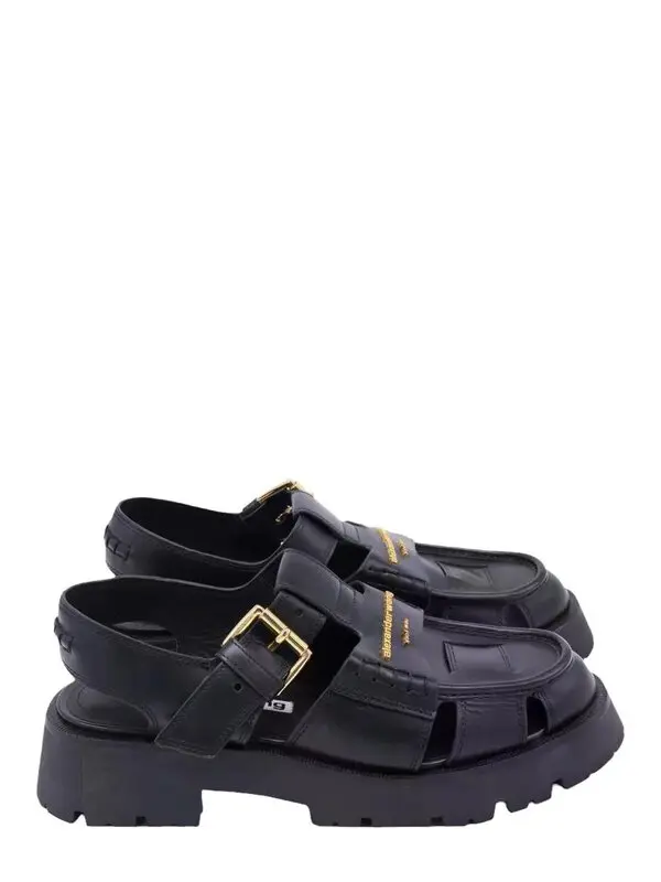 ALEXANDER WANG Carter Cage Leather Sandals - Black
