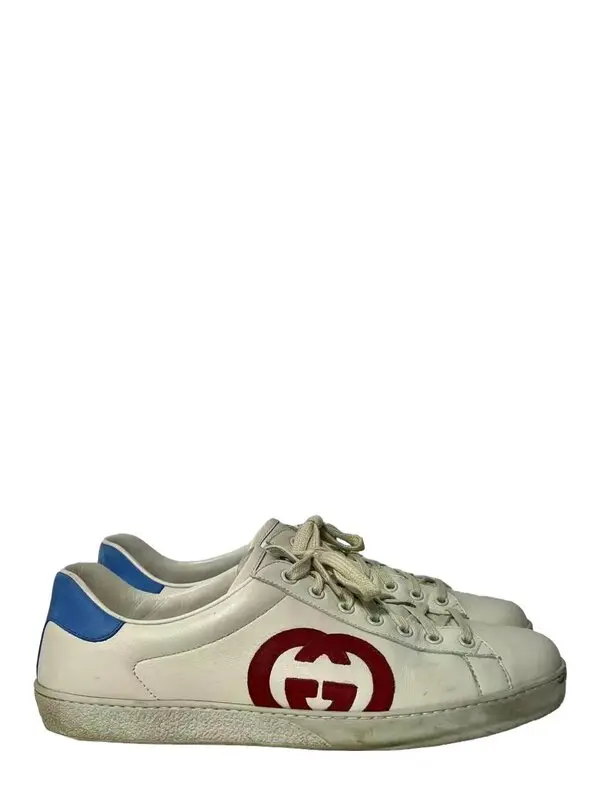 Gucci Ace Interlocking G Leather Sneakers - Neutrals