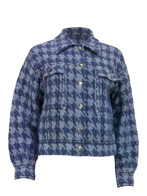 Sandro Balthazar Houndstooth Pocket Jacket - Blue