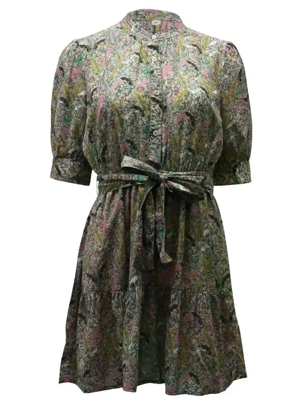 Ba&sh Floral Print Tied Dress - Green