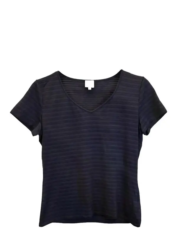 Emporio Armani Striped V-neck T-shirt - Black
