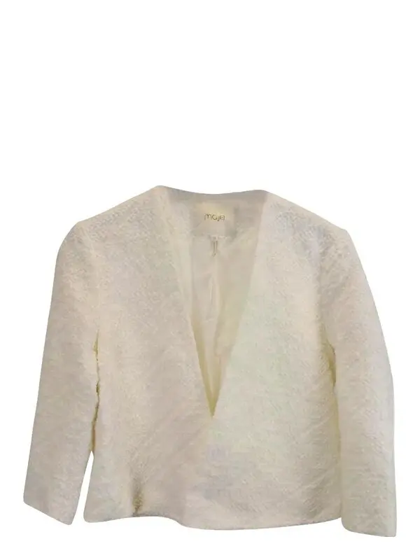 Maje Textured Cropped Jacket - Neutrals