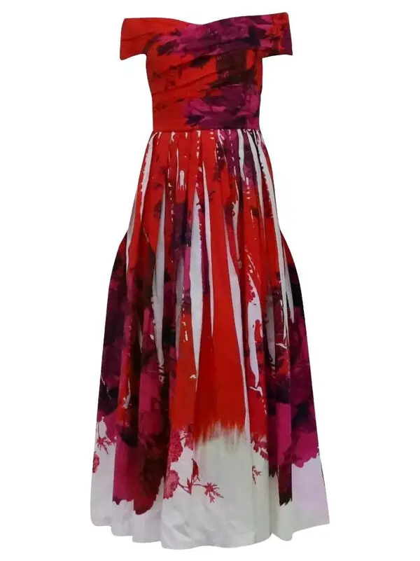 Erdem Off-shoulder Maxi Dress - Red