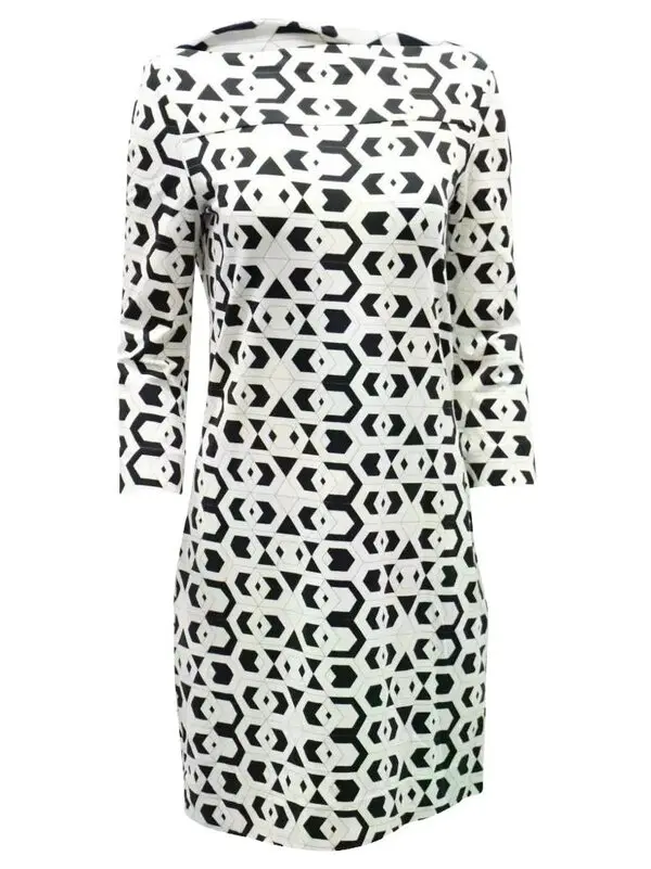 Diane Von Furstenberg Vintage Geometric-print Dress - White