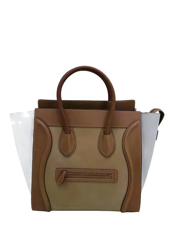 Celine Leather Tote Bag - Neutrals