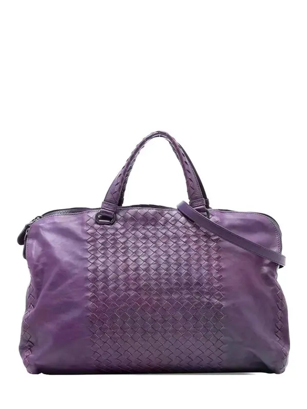 Bottega Veneta Large Nappa Intrecciato Leggero Satchel 2012-2025 - Purple