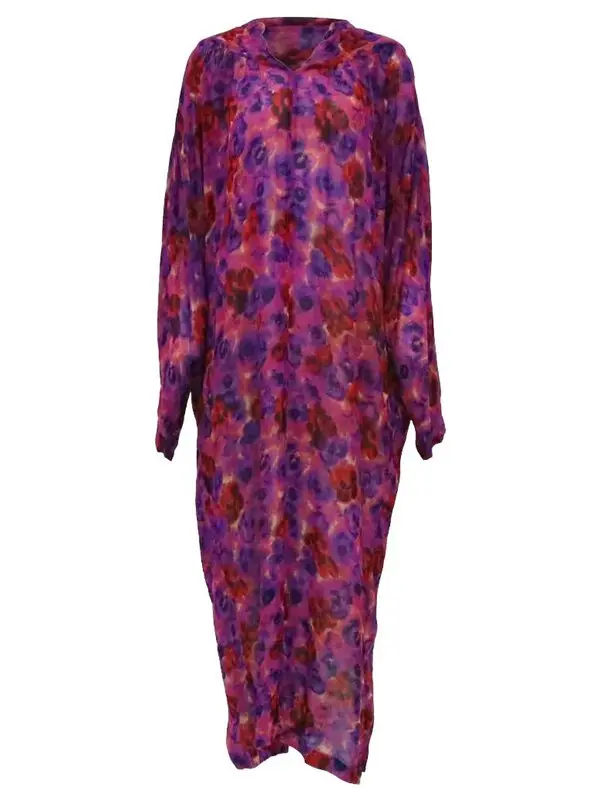 Dries Van Noten Abstract-print Maxi Dress - Purple