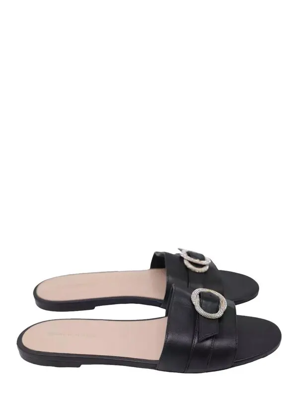 STUART WEITZMAN Crystal-embellished Leather Sandals - Black