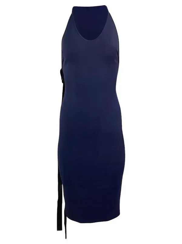 David Koma Belted Wrap Midi Dress - Blue