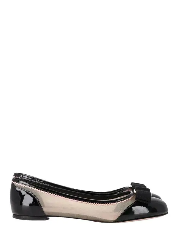FERRAGAMO Bow-detail Ballet Flats - Black