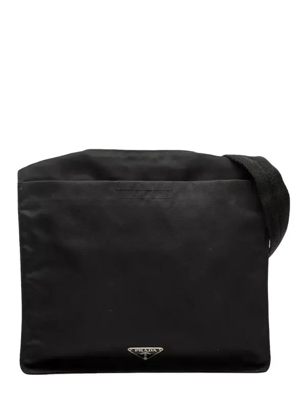 Prada 2000-2013 Tessuto Zip Top Crossbody Bag - Black