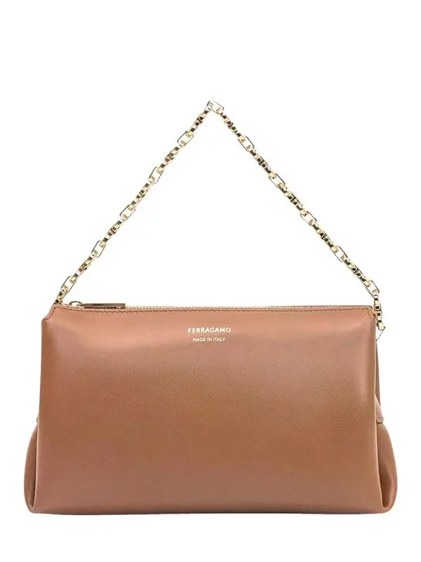 FERRAGAMO Chain Crossbody Bag - Brown