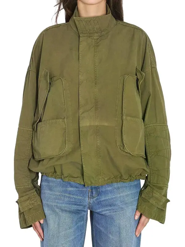 Attico Flap-pocket Drawstring Jacket - Green