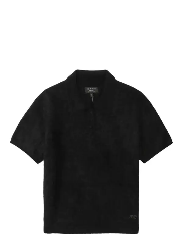 Rag & Bone Short-sleeve Polo Top - Black