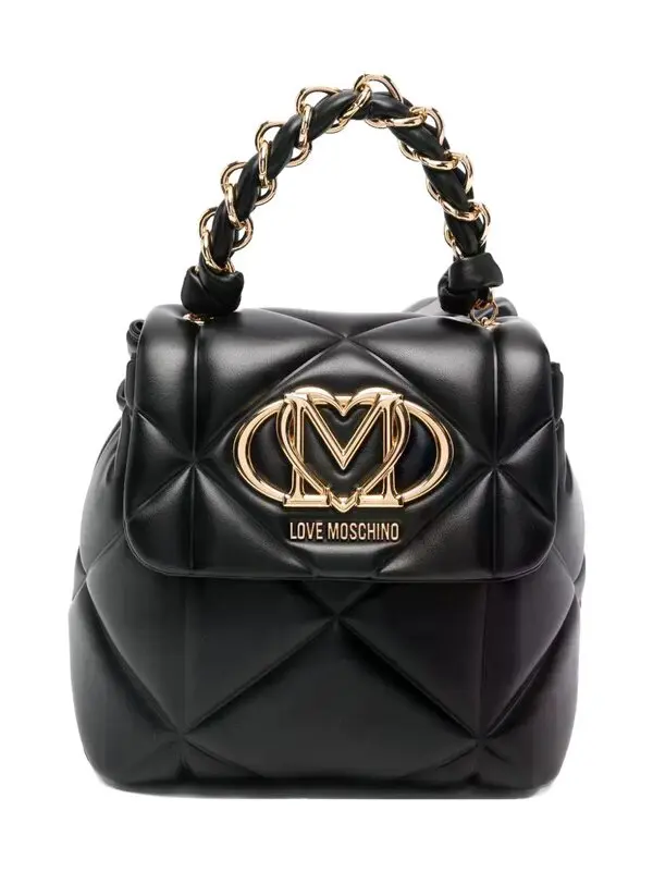 Moschino Quilted Logo Backpack - Black