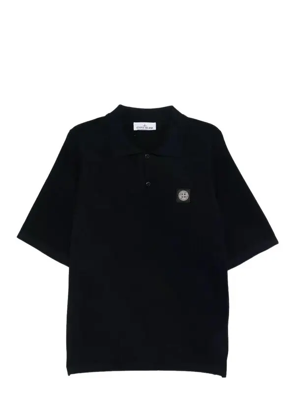 Stone Island Buttoned Cotton Polo Shirt - Blue