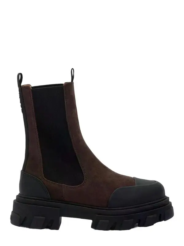 GANNI Lug-sole Toe-cap Boots - Brown