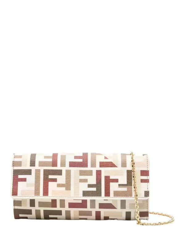 Fendi Roma Ff-motif Clutch - Neutrals