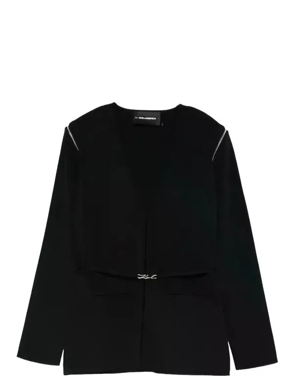 Karl Lagerfeld Transformer V-neck Cardigan - Black