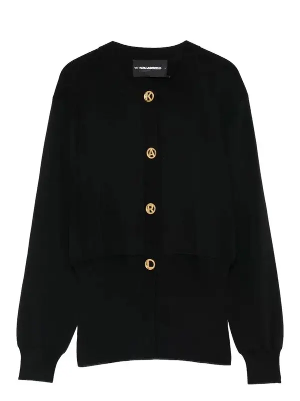 Karl Lagerfeld Buttoned Cardigan - Black