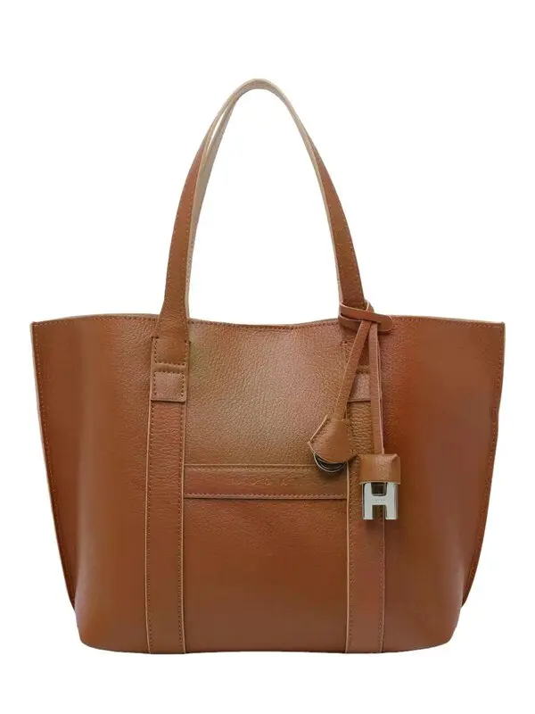 Hogan Leather Tote Bag - Brown