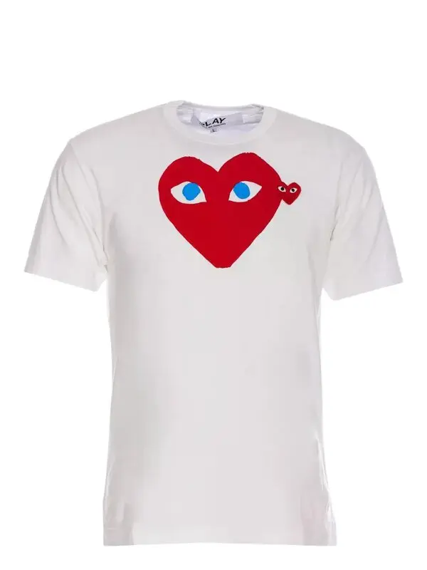 Play Comme Des Garcon Heart-logo T-shirt - White