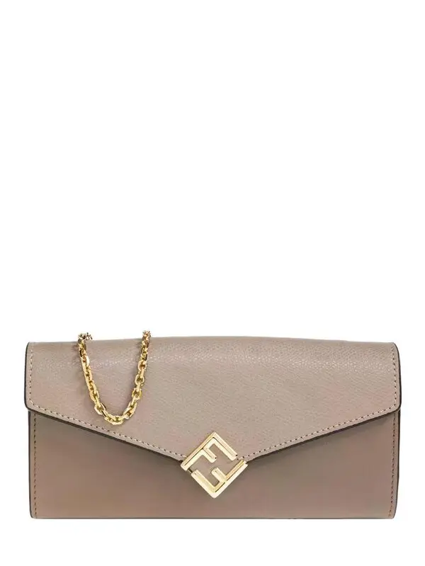 Fendi Logo-fastening Shoulder Bag - Neutrals