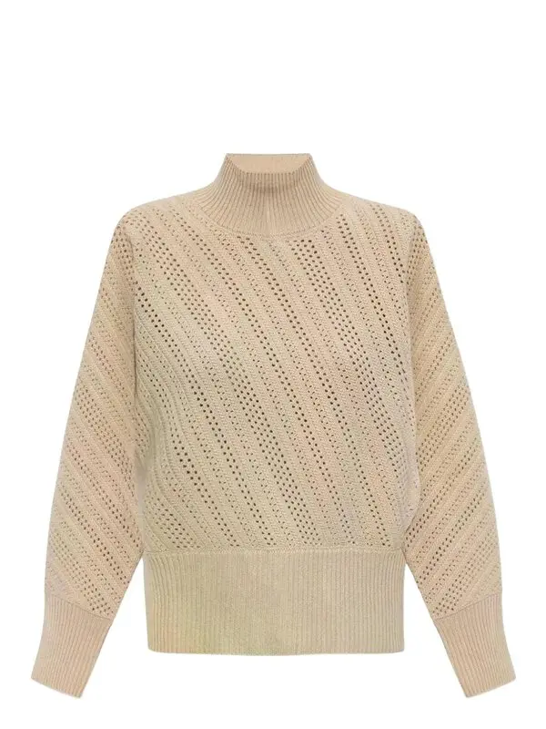 Fendi High-neck Pointelle-knit Sweater - Neutrals