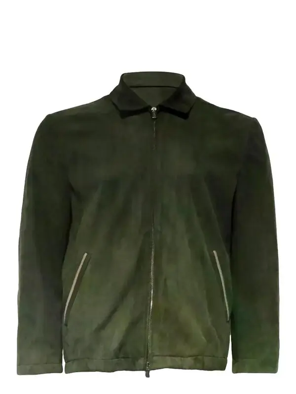 Loro Piana Zipped Lambskin Leather Jacket - Green