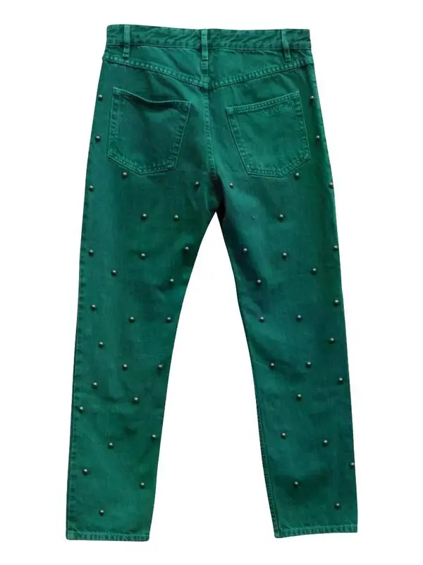 ISABEL MARANT VINTAGE 2017 Pearl-embellished Jeans - Green