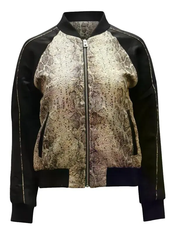 Zadig&Voltaire Billy Snake-print Bomber Jacket - Black