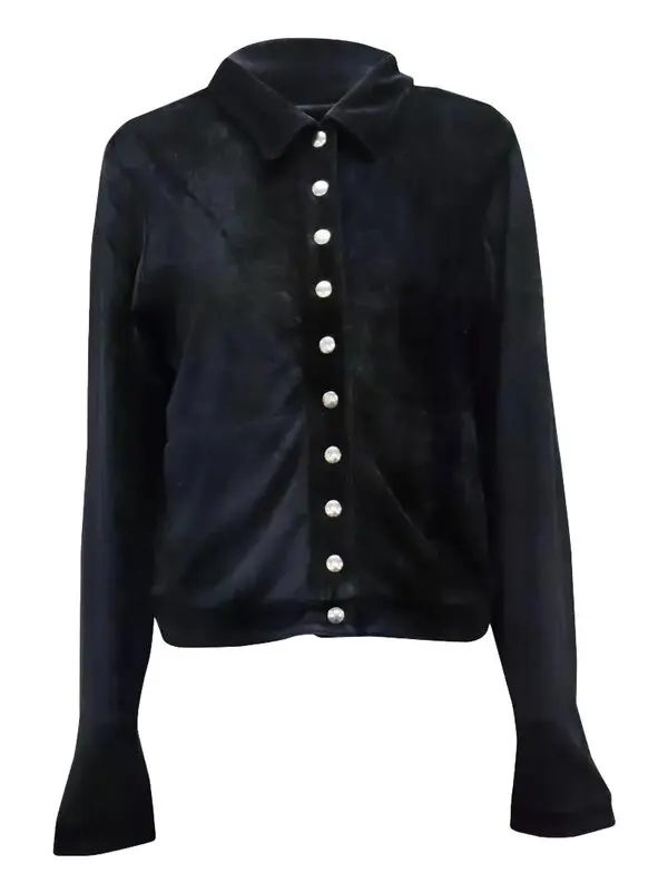 Alexa Chung Buttoned Collar Jacket - Black