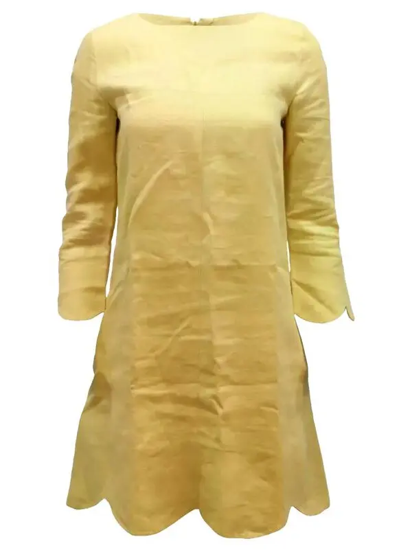Chloé Scalloped Hem Shift Dress - Yellow