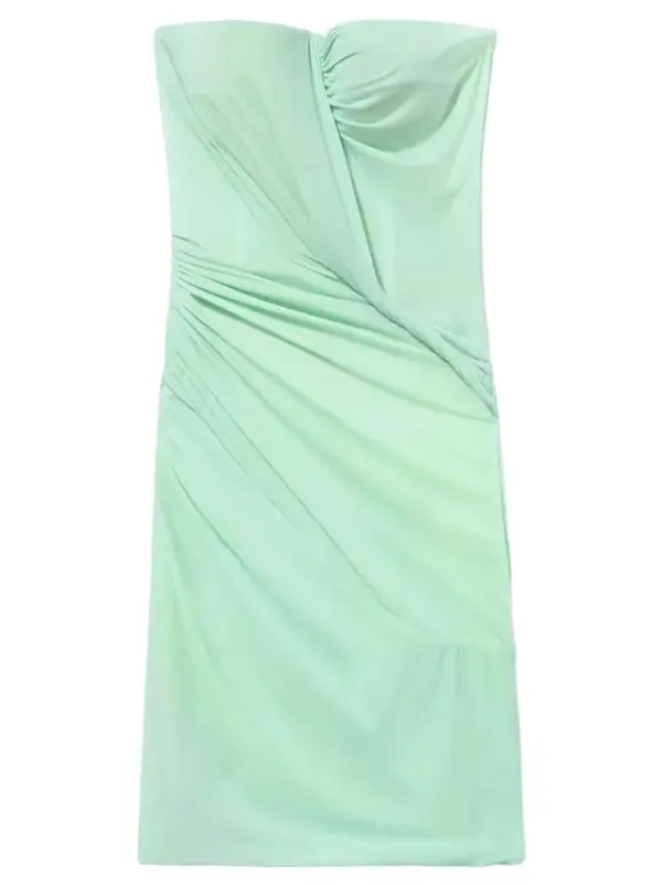Blumarine Twisted Strapless Jersey Dress - Blue